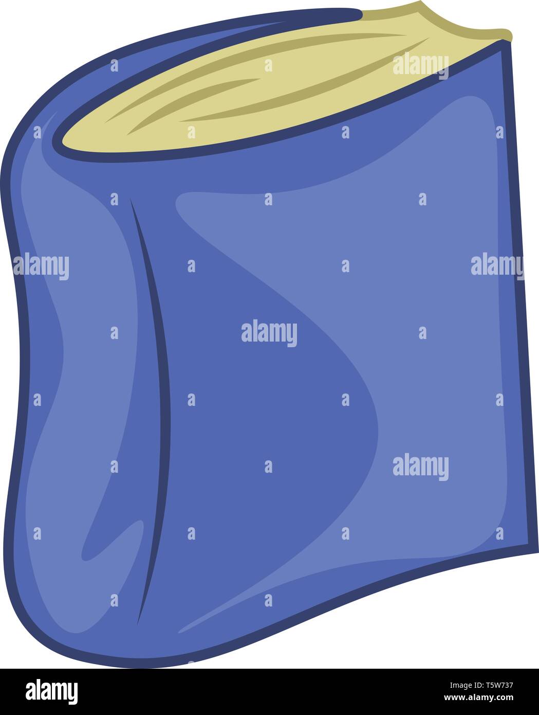 A blue book with yellow pages standing vertically up vector color ...