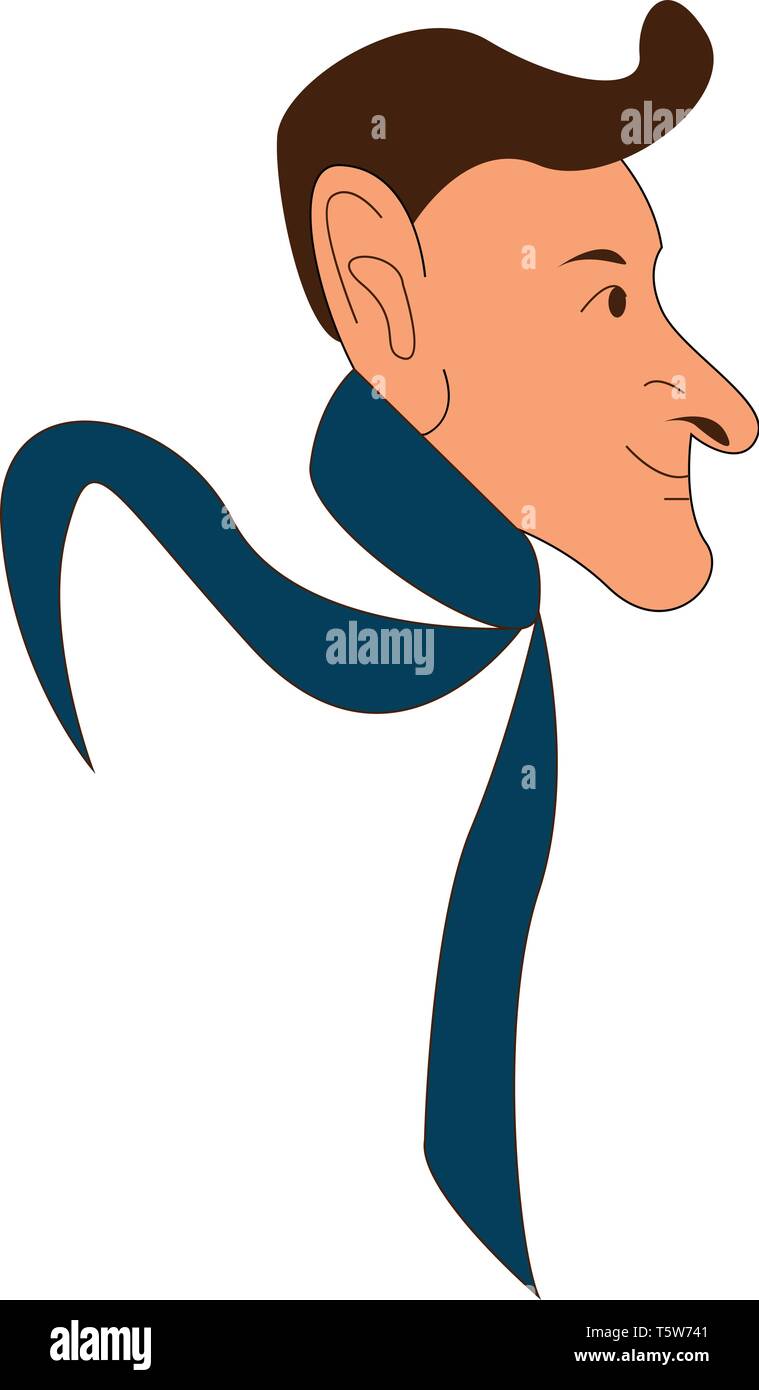 A boy with a blue scarf is smiling vector color drawing or illustration ...