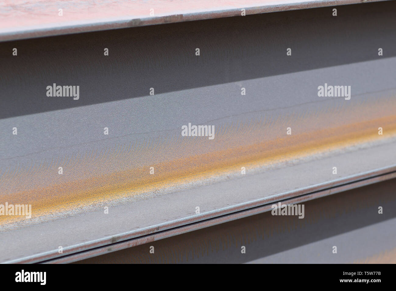 Metal profile beam in packs at the warehouse of metal products, Russia ...