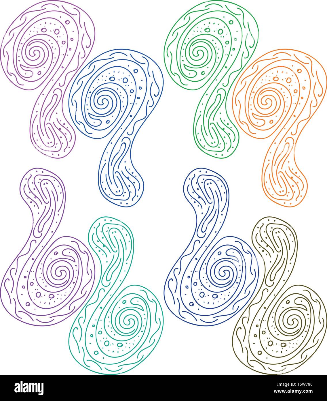 Colorful circular and spiral designs candy preparation vector color ...