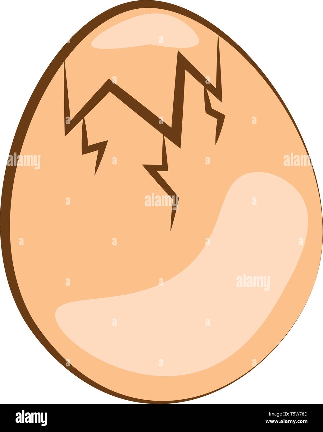 An egg which is about to crack vector color drawing or illustration ...
