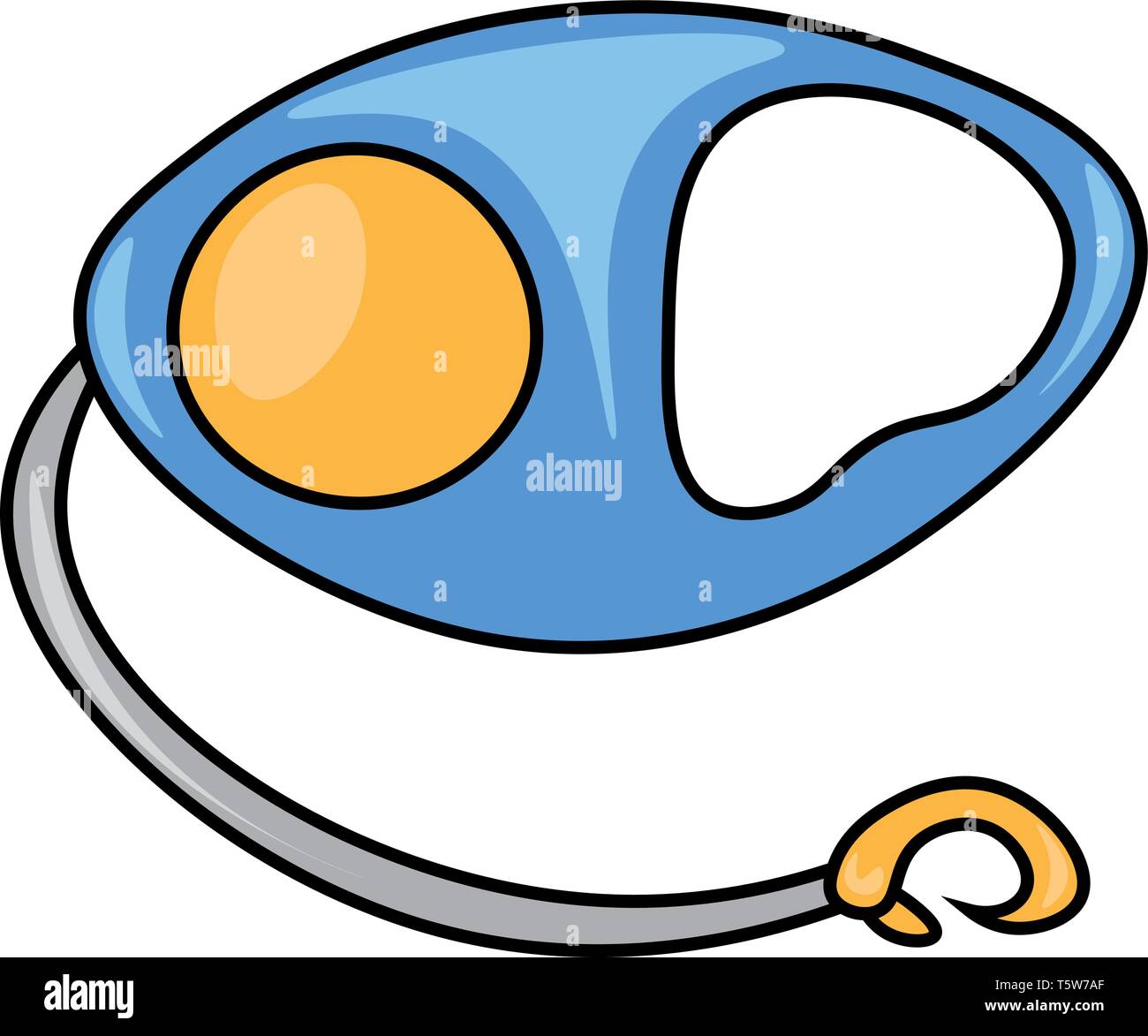 A dog leash with grey rope and blue handle vector color drawing or ...