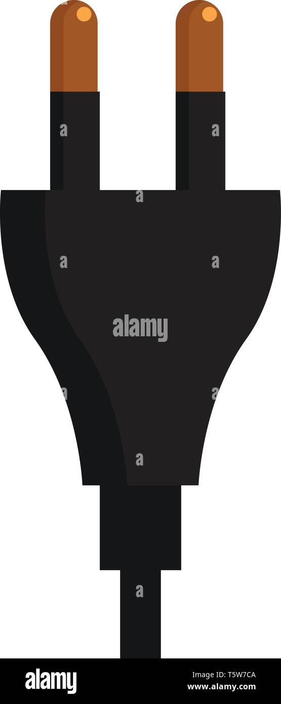 A black electric plug used to charge electrical appliances vector color ...