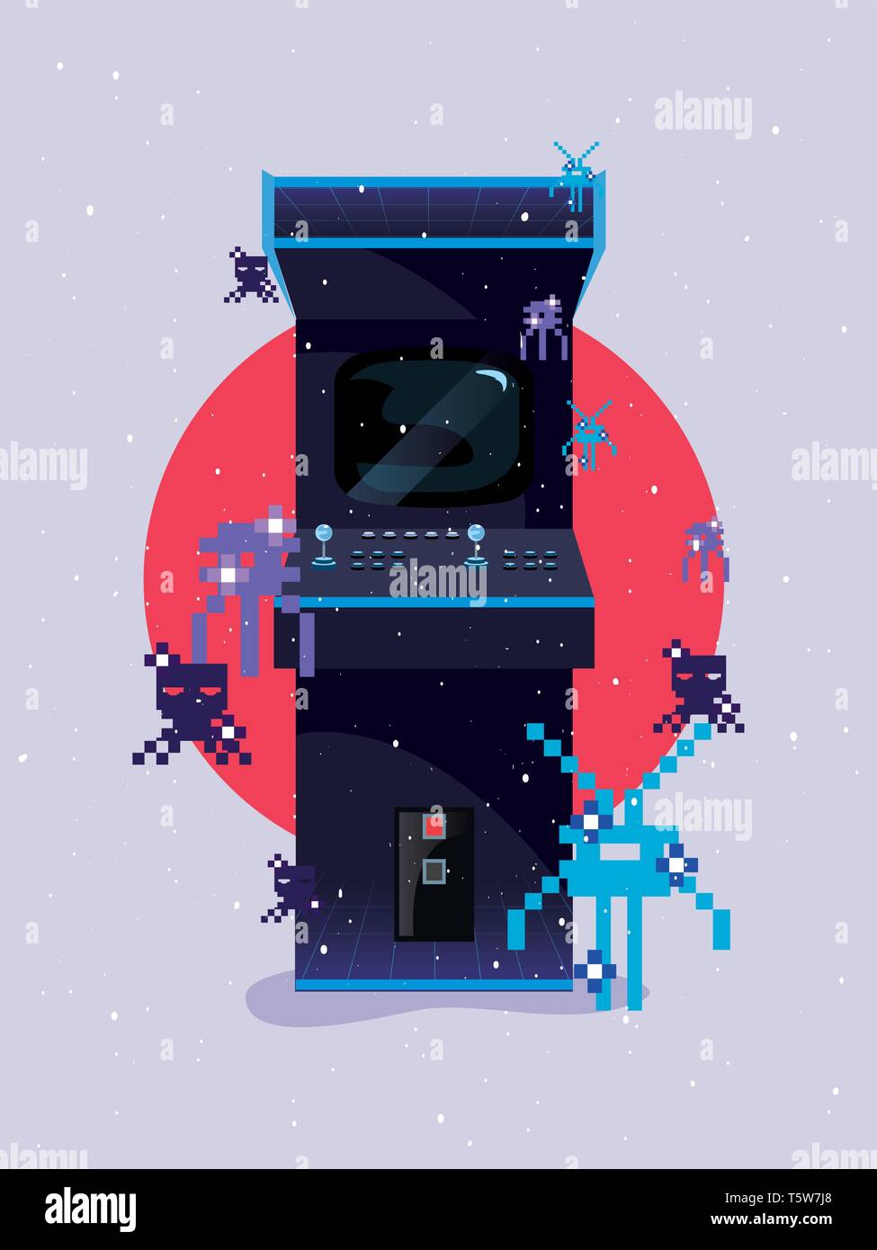 arcade machine video game retro vector illustration design Stock Vector ...