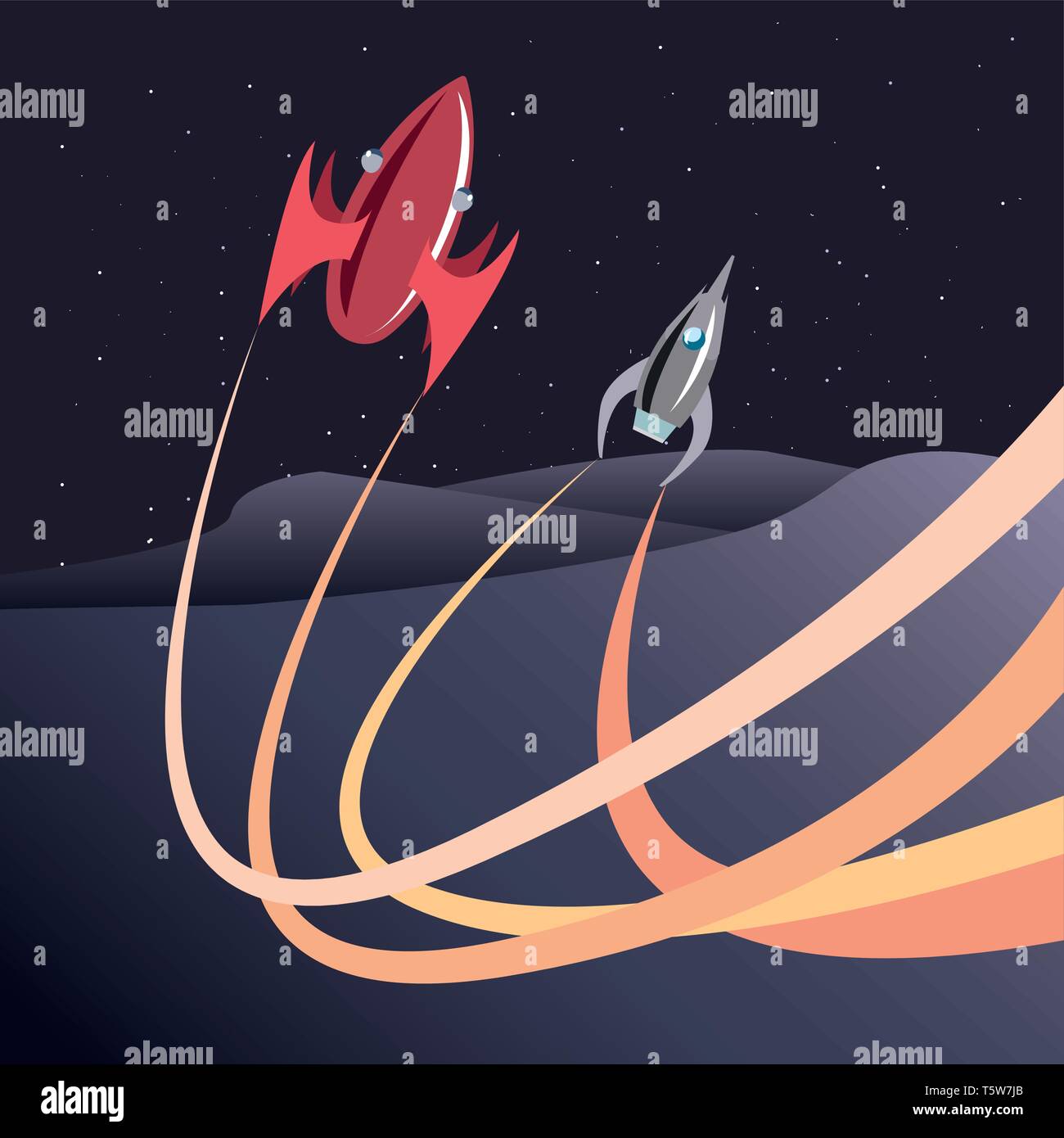 launching rocket spaceships mission vector illustration design Stock Vector Image & Art - Alamy