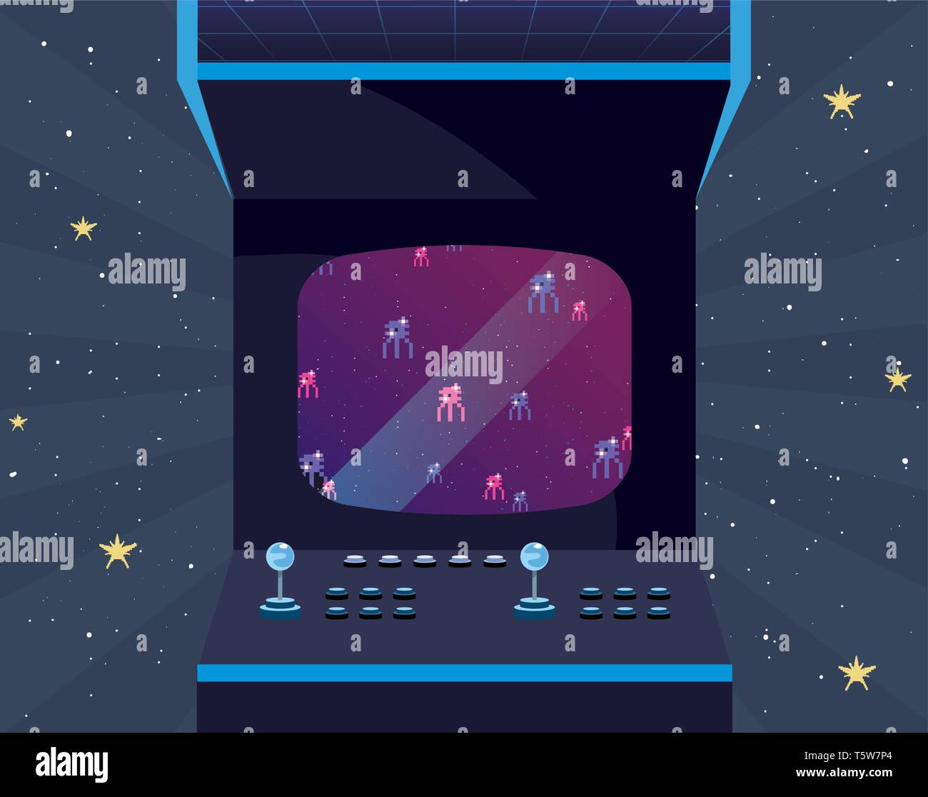 arcade machine video game retro vector illustration design Stock Vector ...