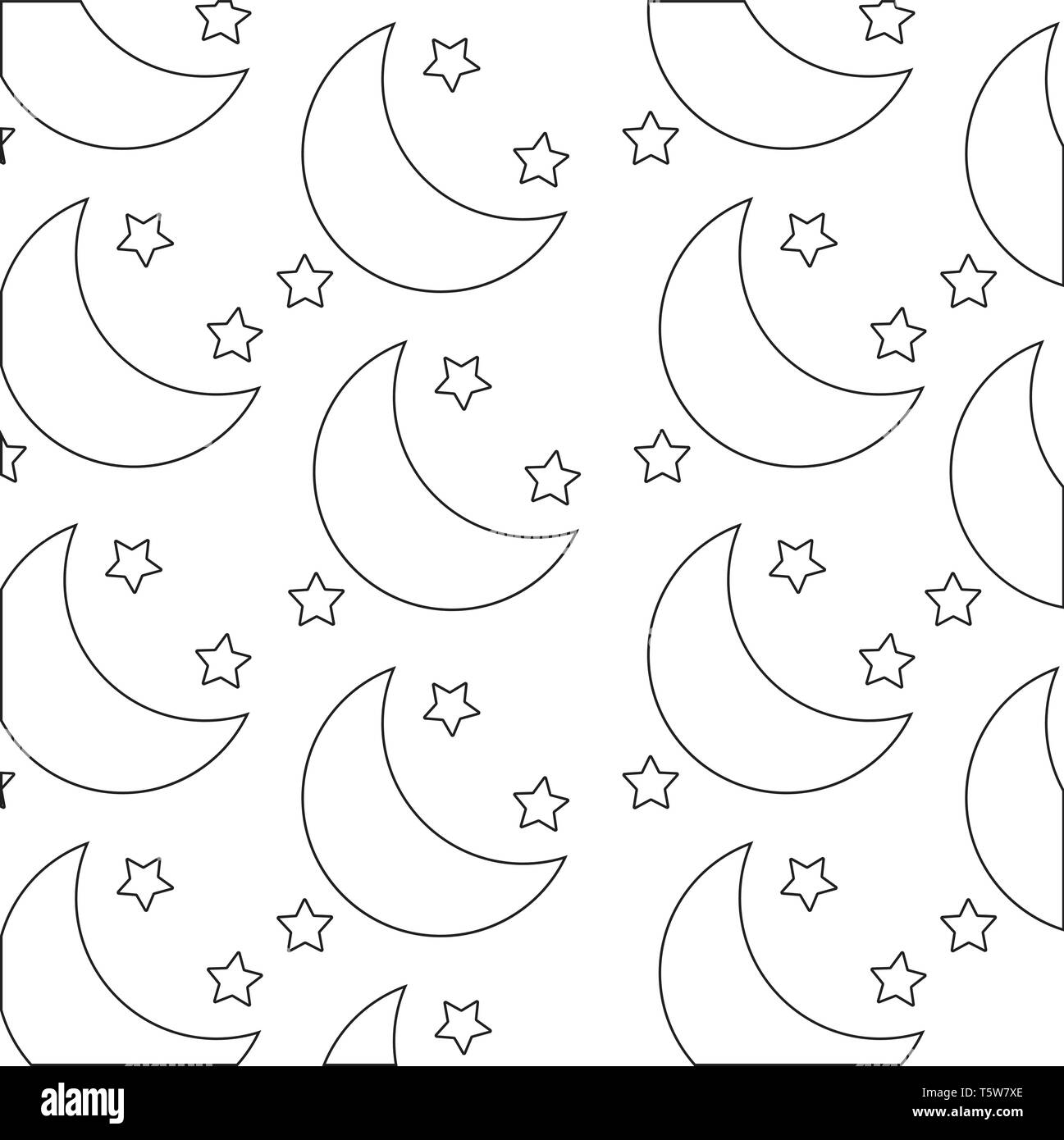 pattern of moons and stars vector illustration design Stock Vector ...