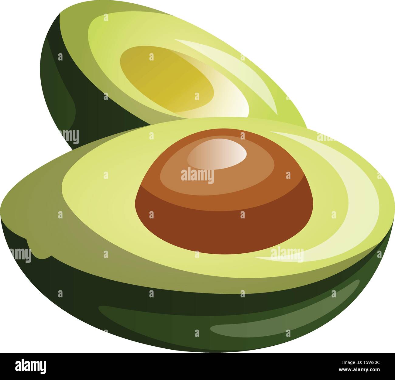 Avocado isolated in white Stock Vector Images - Alamy