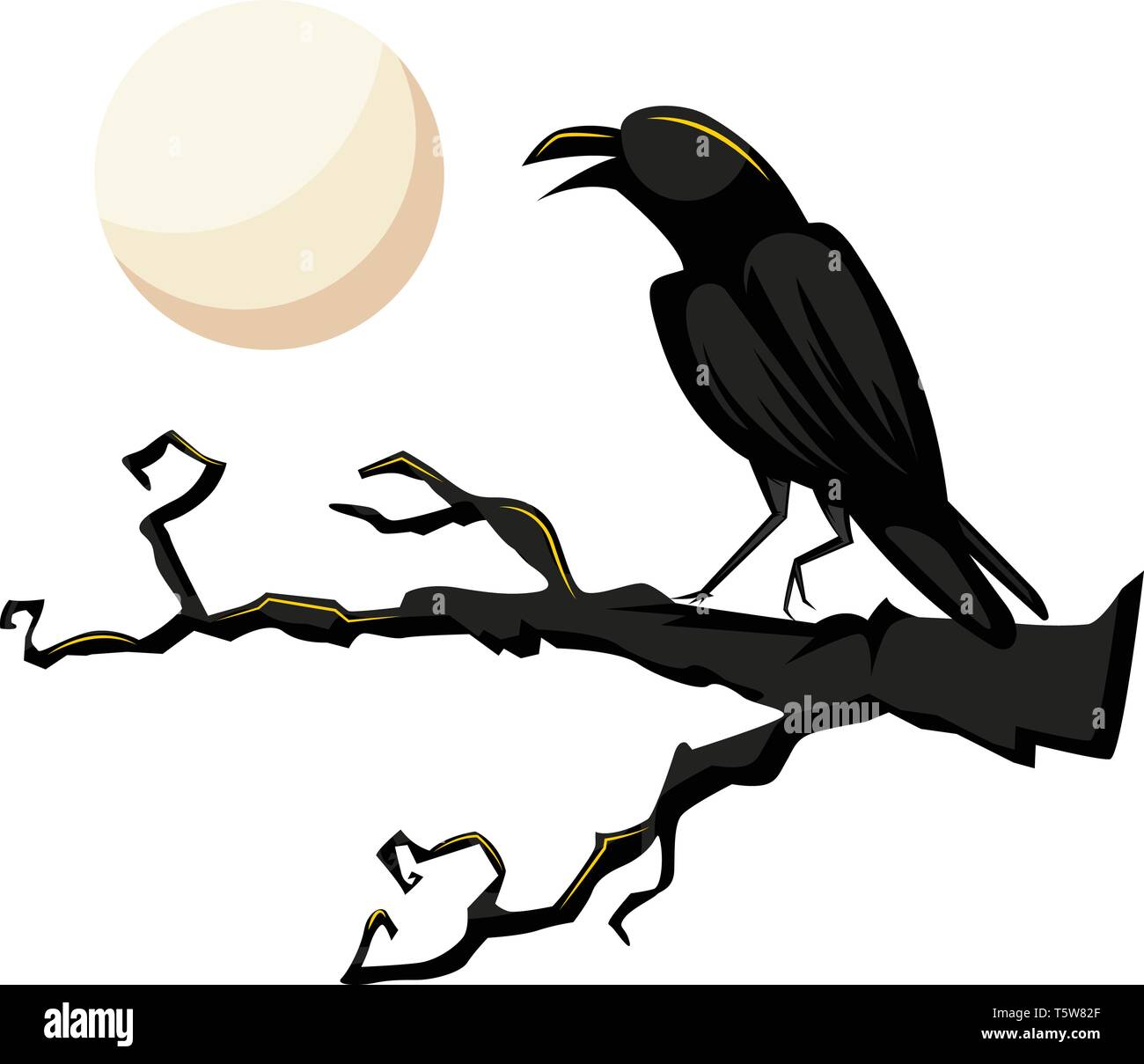 Moon full tree autumn Cut Out Stock Images & Pictures - Alamy