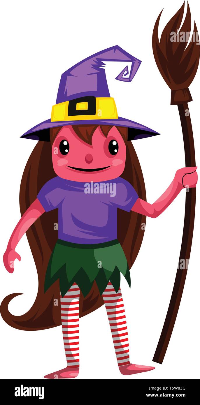 Happy halloween girl witch Stock Vector Images - Alamy