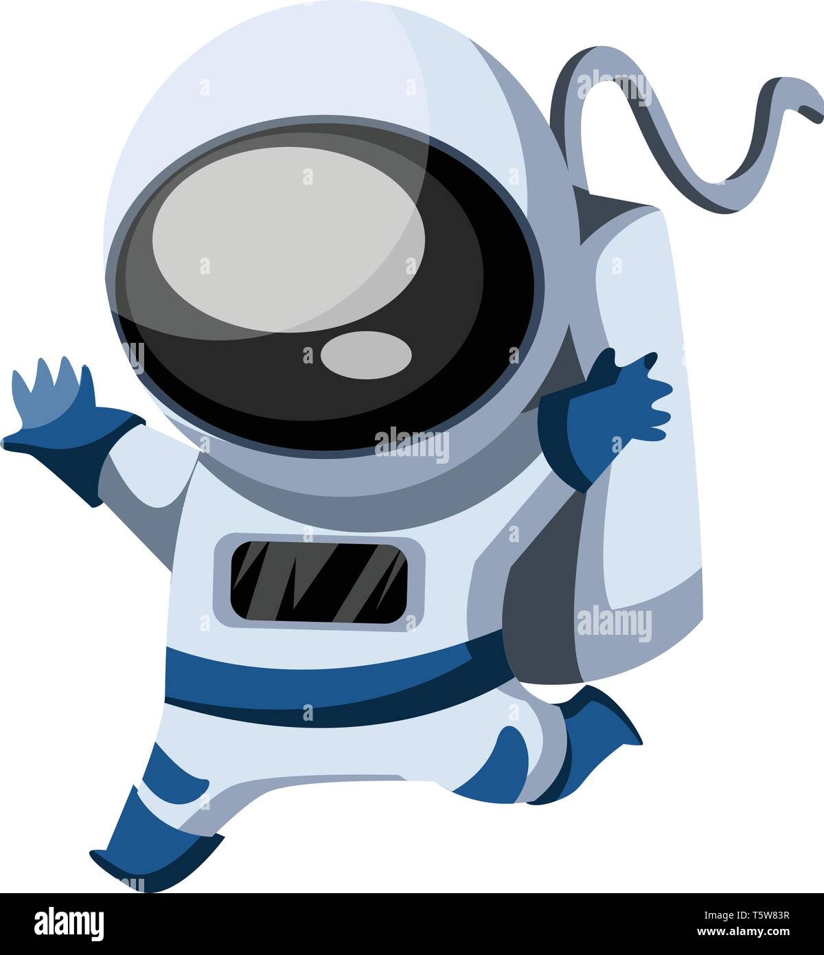 Happy running astronaut vecto illustration on white background Stock ...