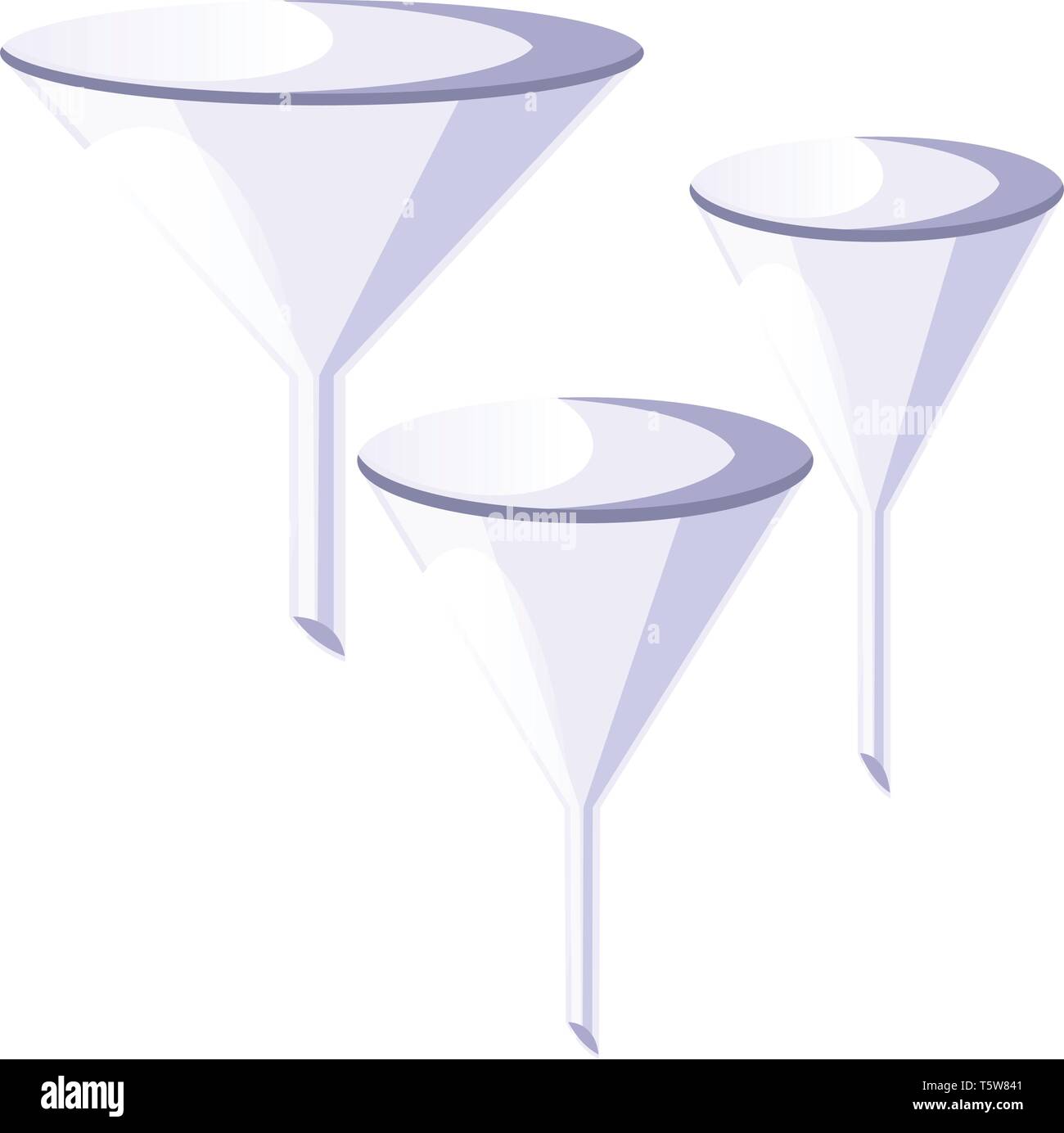 Three simple funnel design vector illustration on white background ...