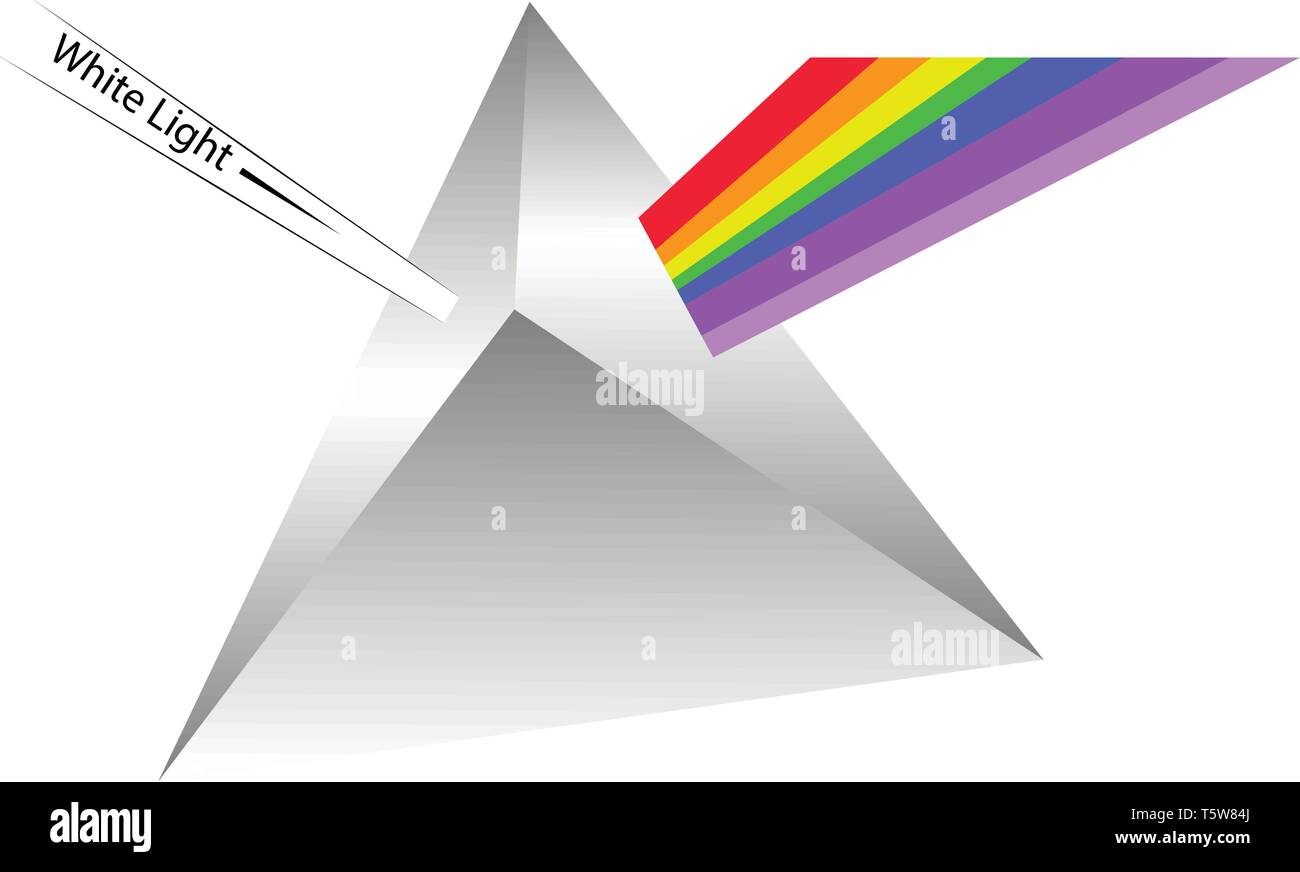 Prism reflecting light vector illustration on white background Stock ...