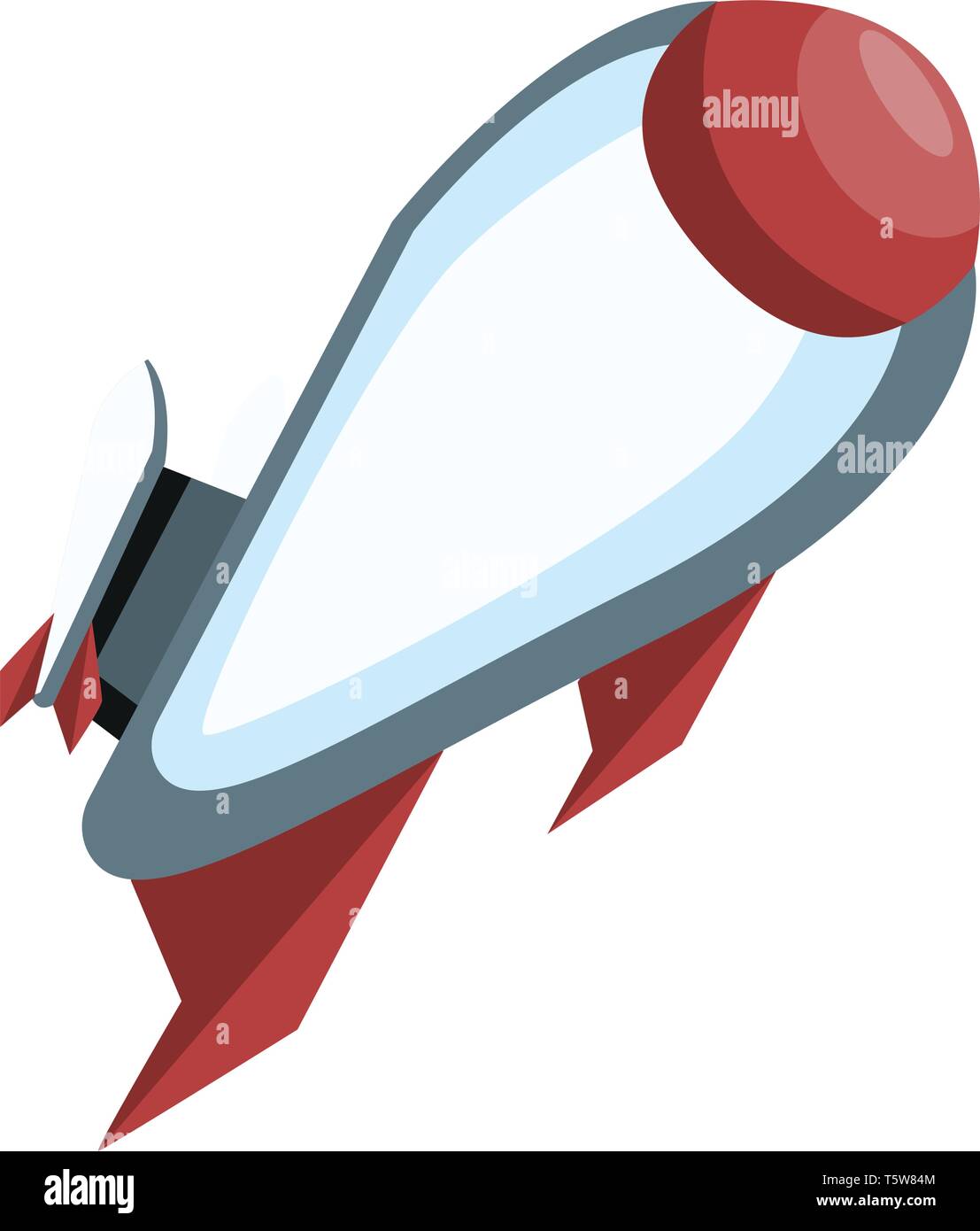 White and red rocket vector illustration on white background Stock ...