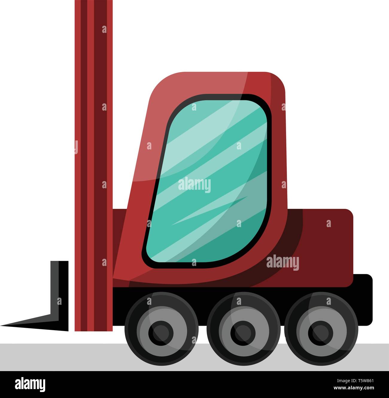 red cartoon lift truck vector illustration on white background Stock ...