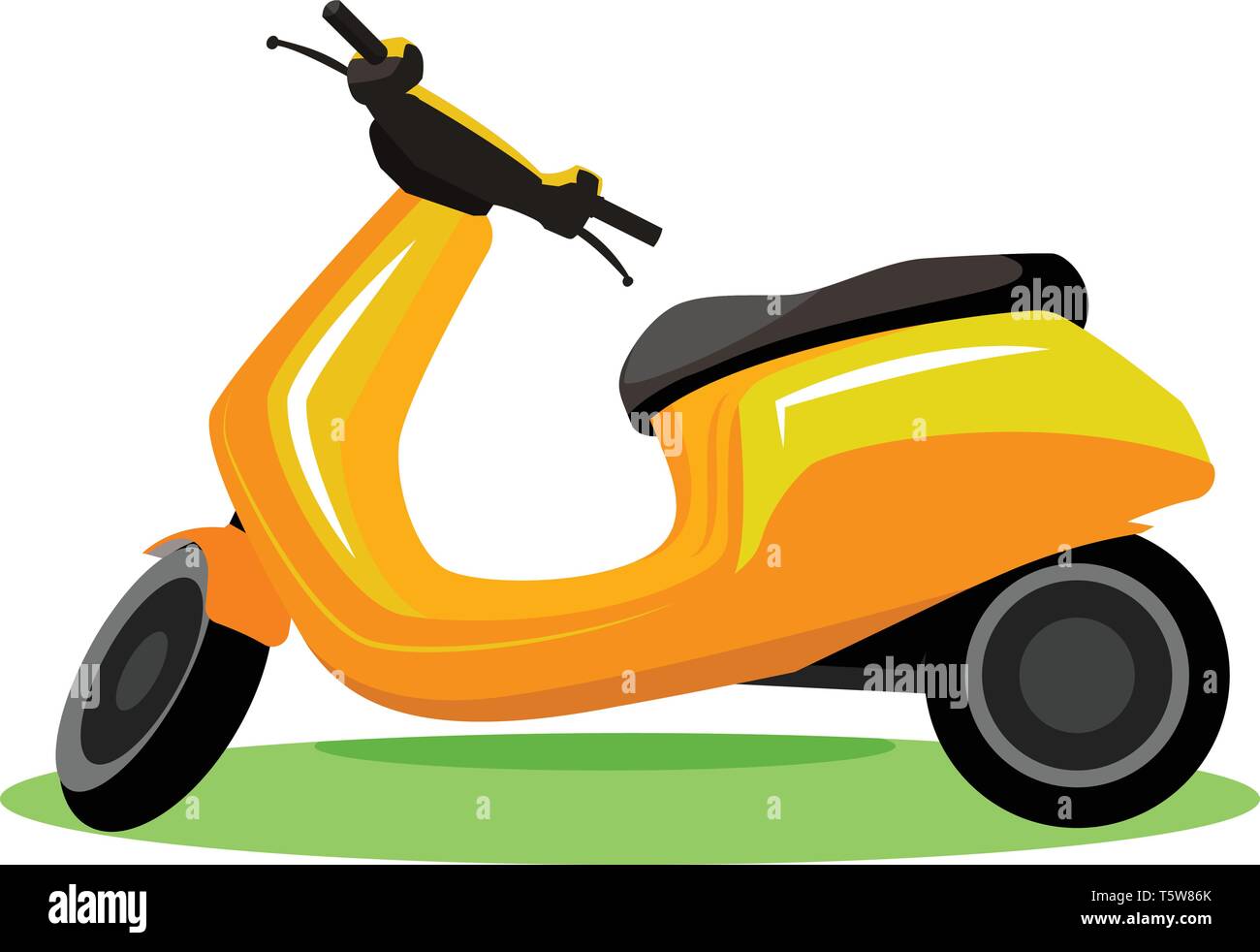 Yellow modern scooter vector illustration on white background Stock ...