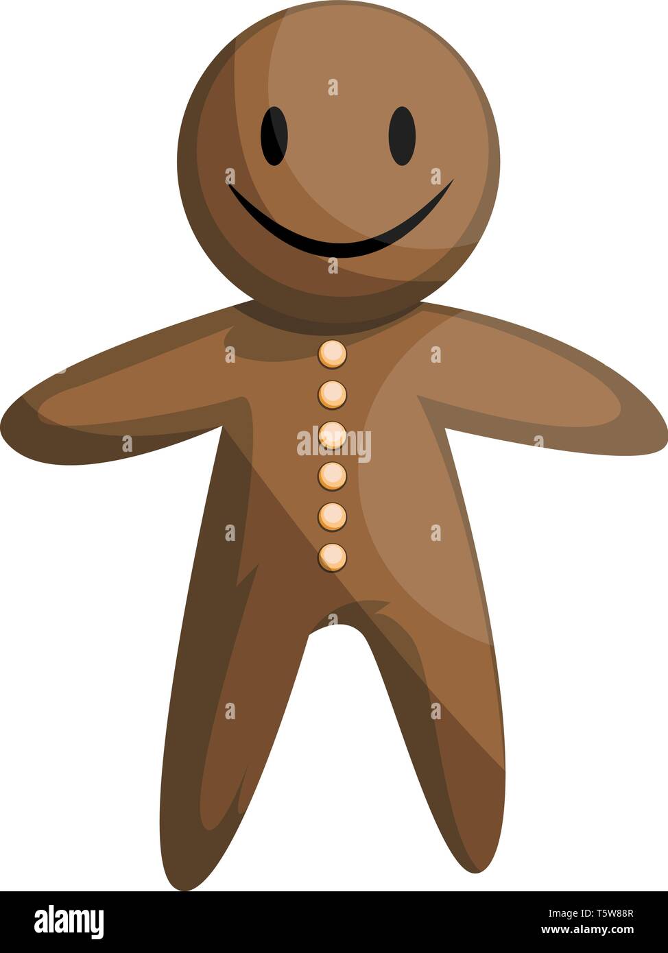Christmas gingerbread man vector illustration on a white background ...