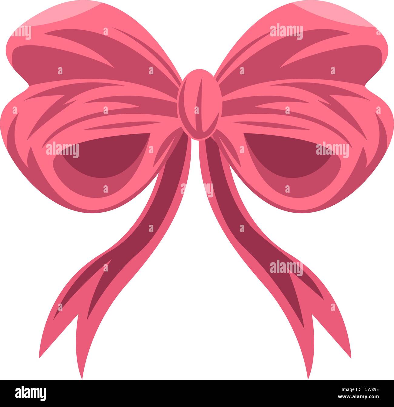 Pink girly ribbon vector illustration on a white background Stock ...