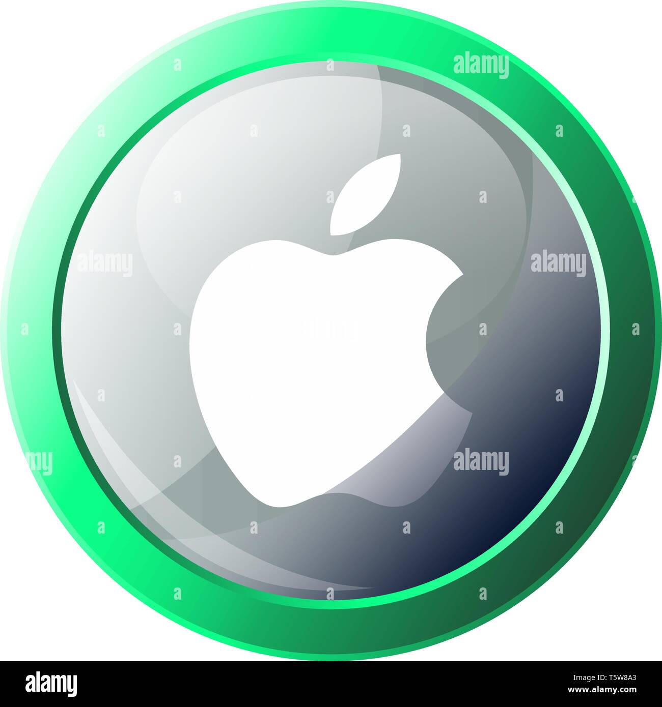 Green and blue Apple system vector icon illustration on white ...