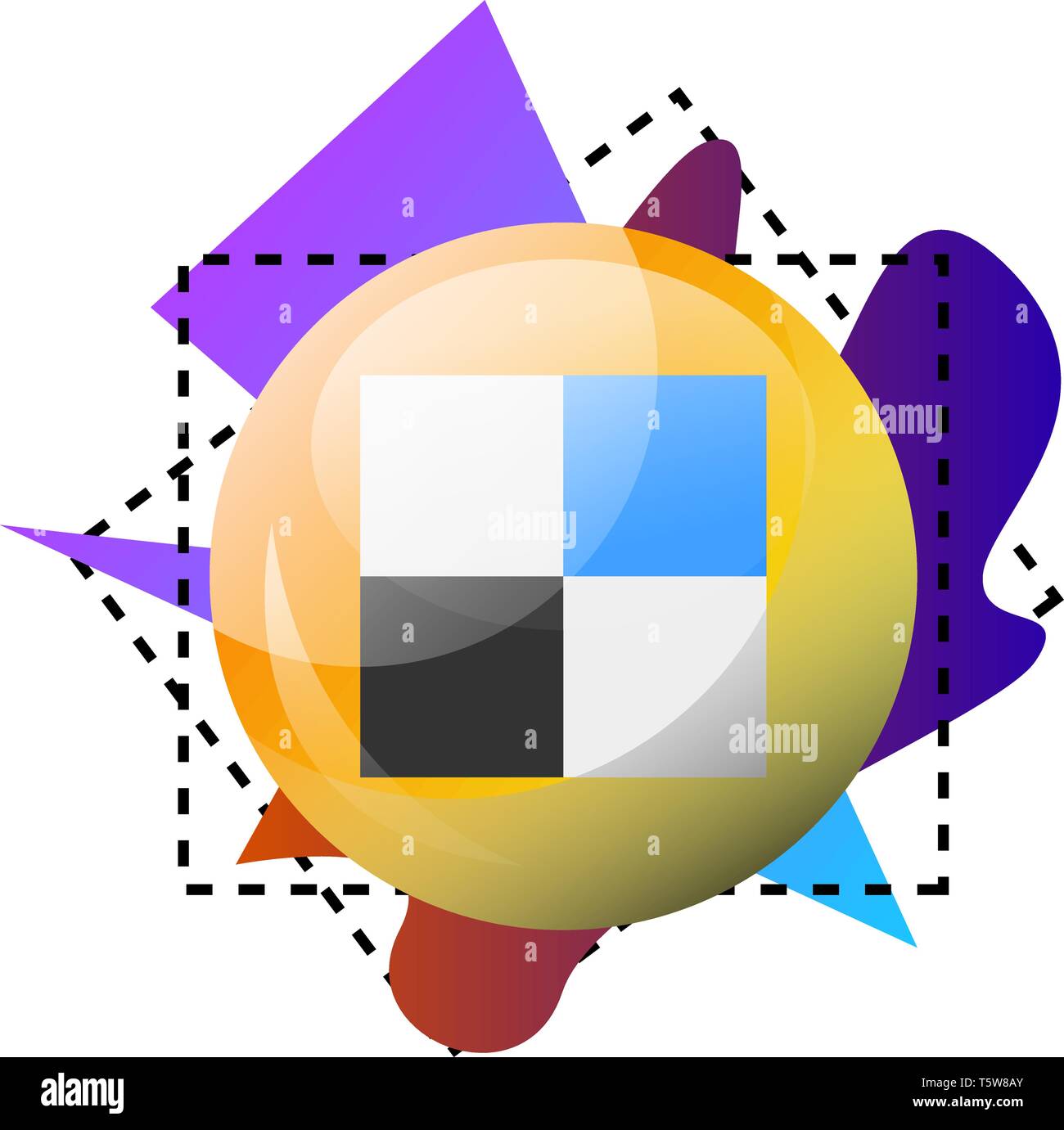 Colorful round vector icon illustration of a Delicious logo on white ...