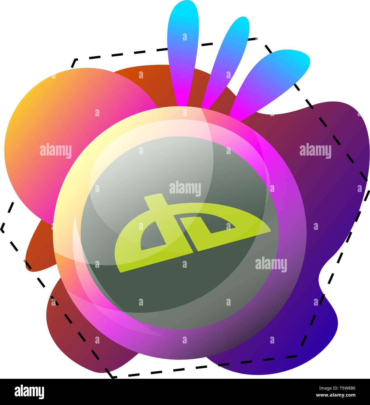 Vector icon illustration of a DevianArt logo inside colorful graphics ...