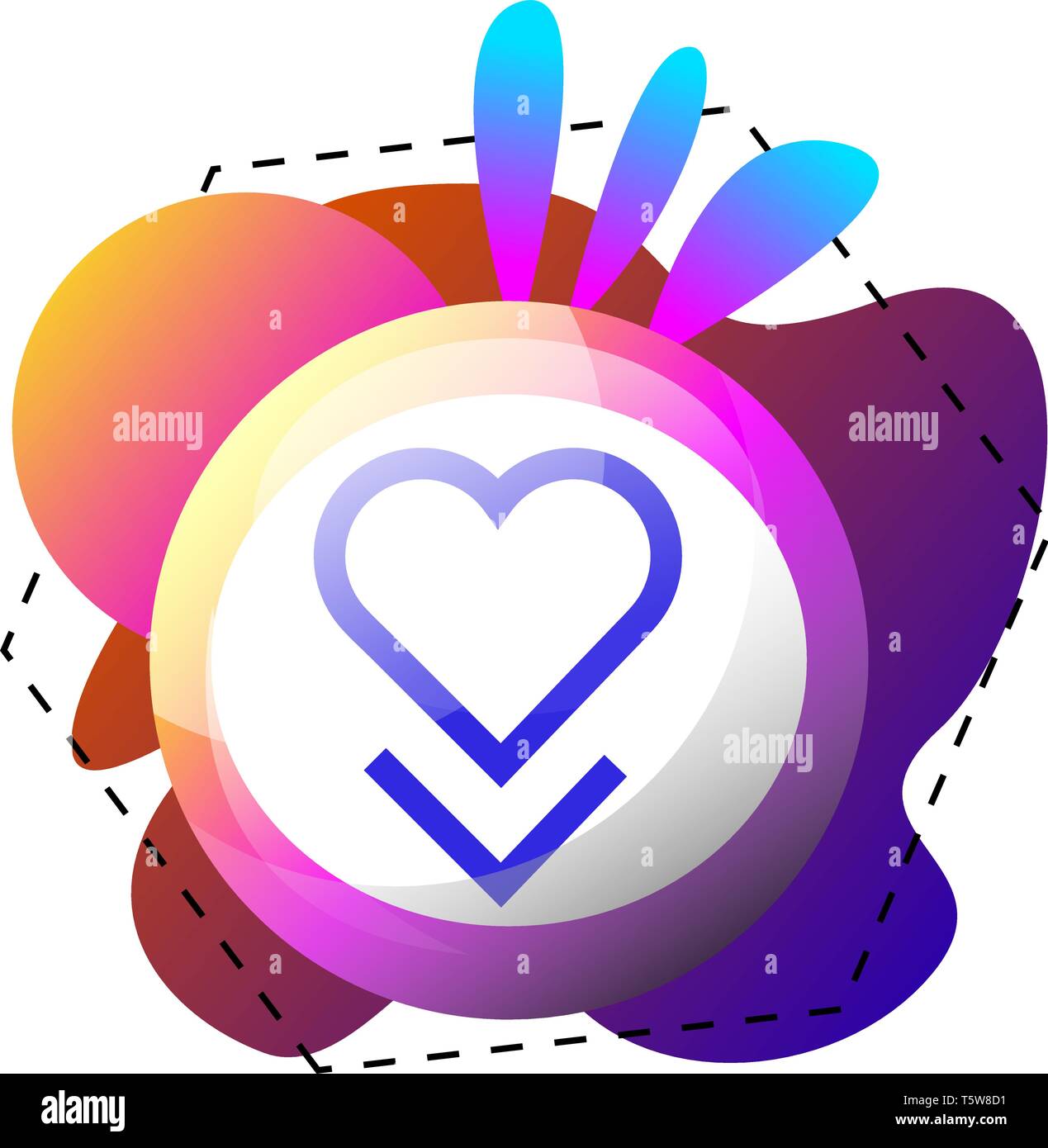 Huggle logo design with multicolor shapes vector icon illustration on a ...