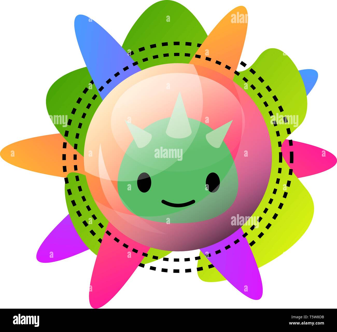 Imzy logo inside a bubble and different colors shapes vector icon ...