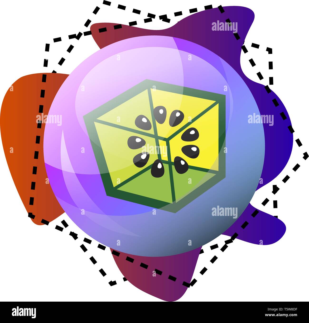 Vector icon illustration of a KiwiBox logo inside a bubble and colorful ...