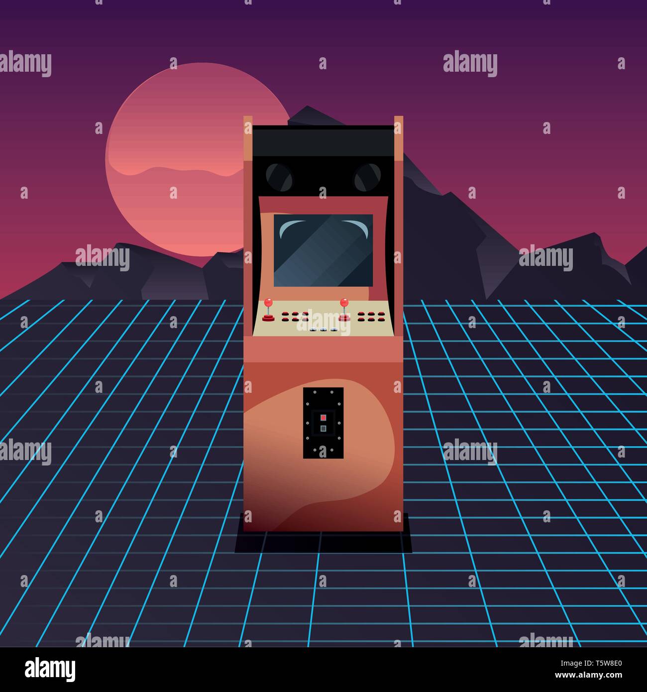 arcade machine video game retro vector illustration design Stock Vector ...