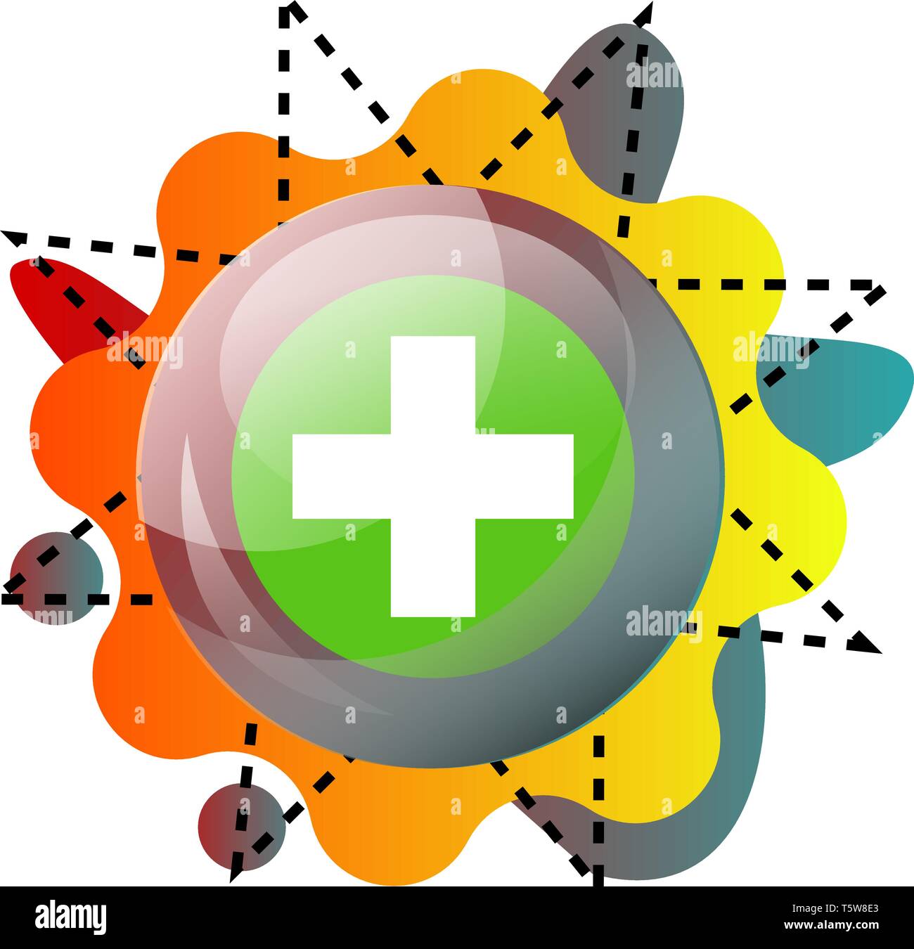 Netvibes logo inside a bubble with colorful graphics behind vector ...