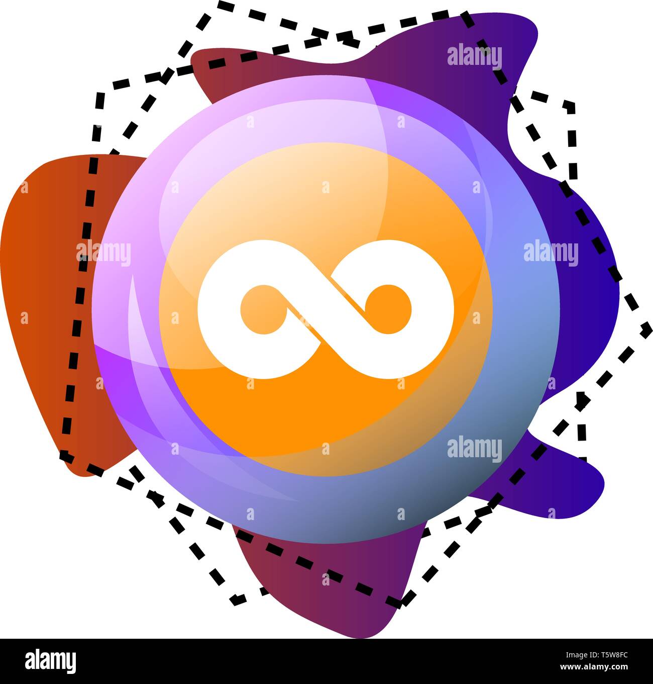 Vector icon illustration of a Twoo logo bubble and colorful graphics on ...