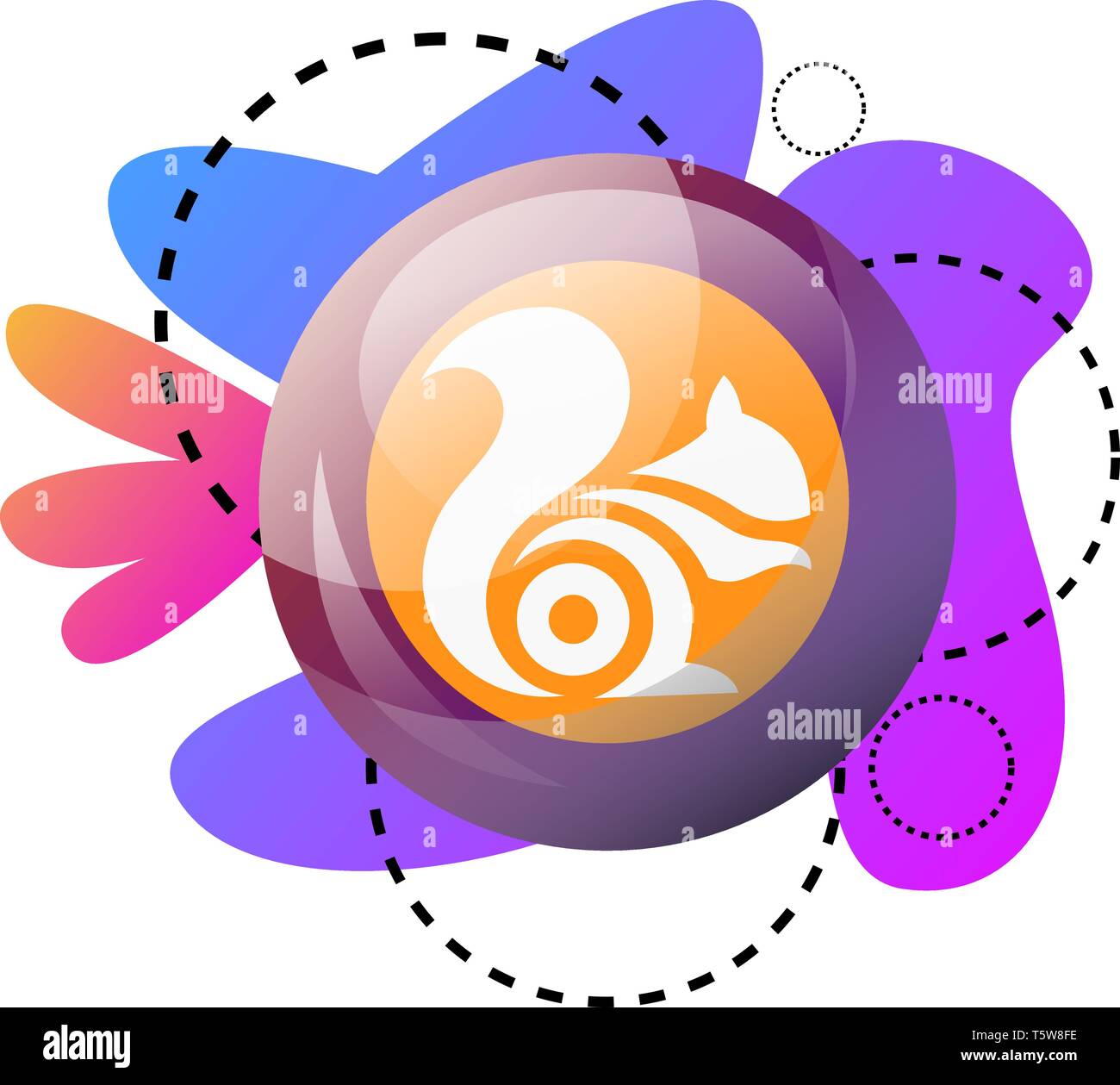 UC browser logo inside multicolor graphics vector icon illustration on ... UC browser logo inside multicolor graphics vector icon illustration on ...