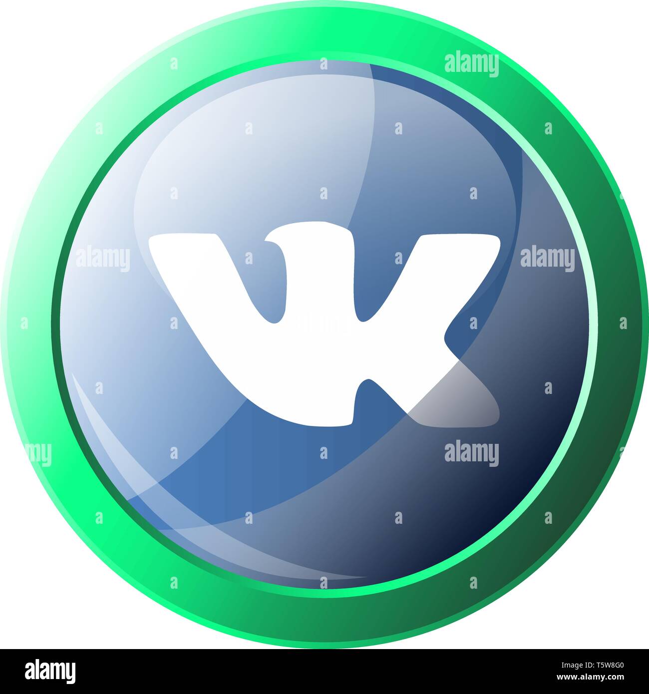 VK platform logo design inside green circle vector icon illustration on ...
