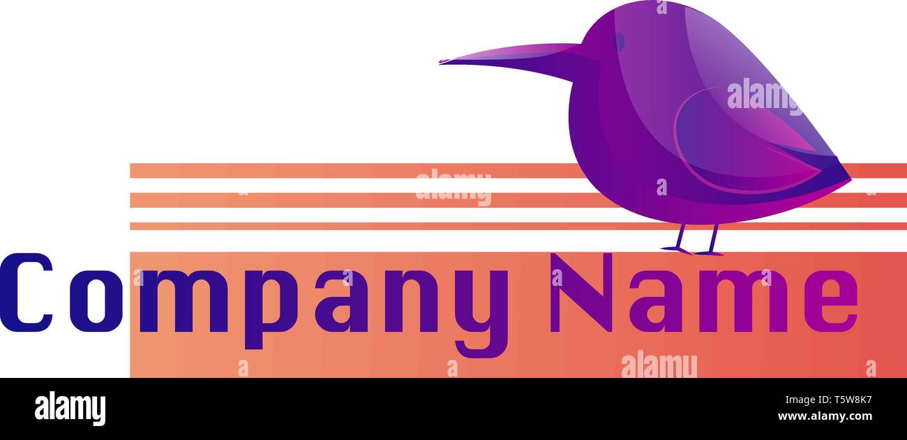 Chubby purple bird logo vector illustration on a white background Stock ...