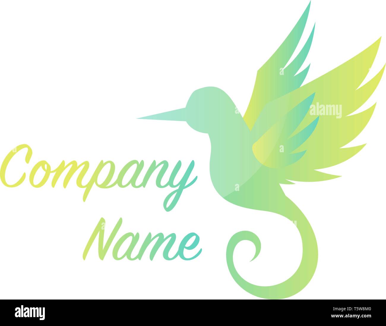 Green flying bird simple logo vector illustration on a white background ...