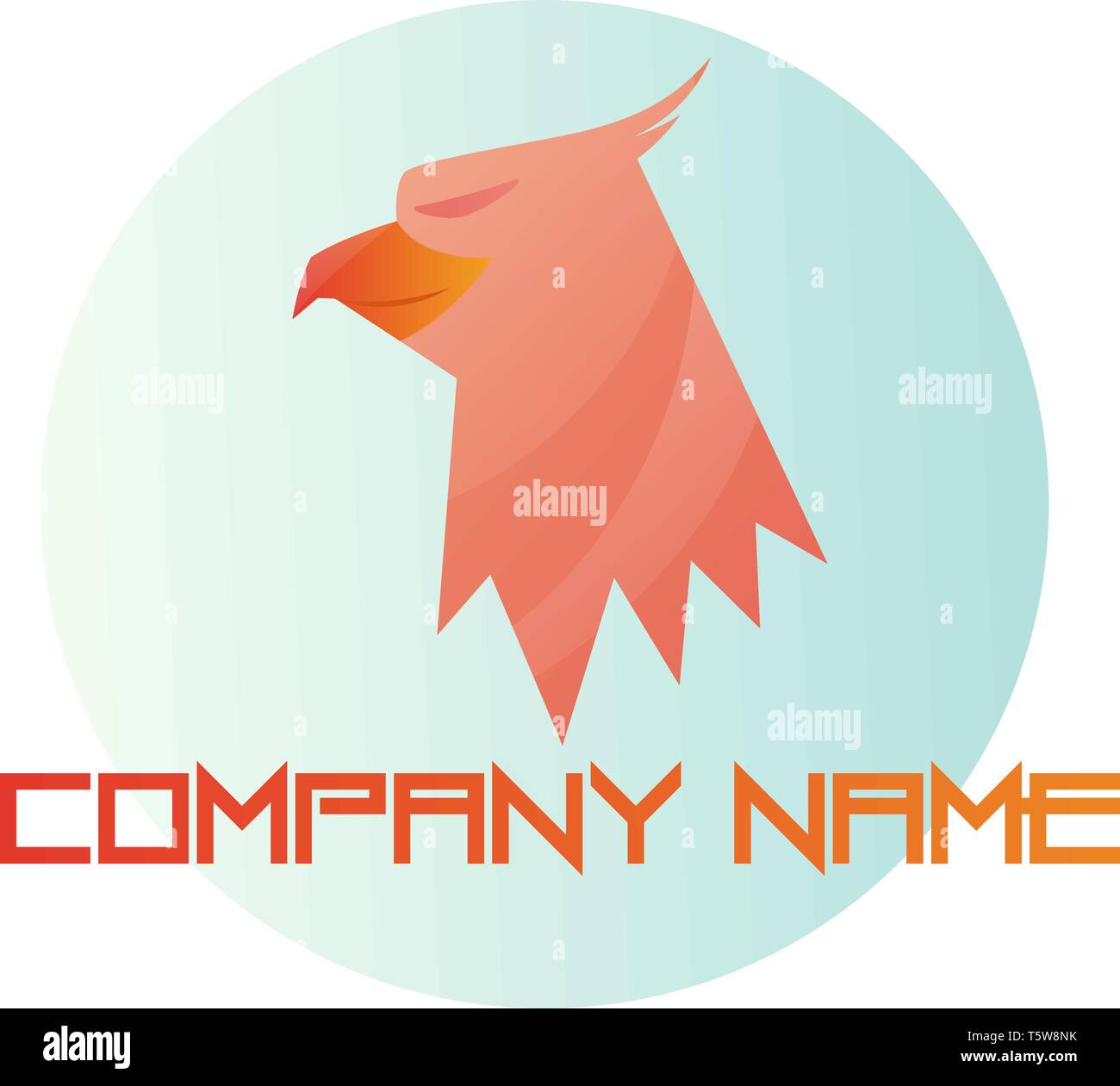 Pink eagle head inside blue bubble logo vector illustration on white ...