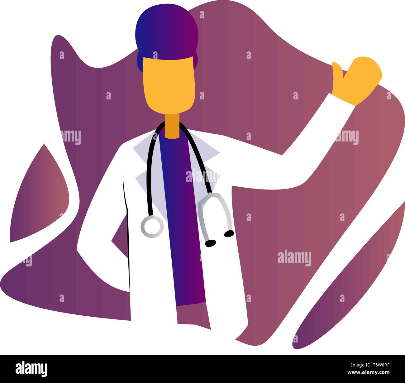 Modern simple vector occupation illustration of a male doctor with ...