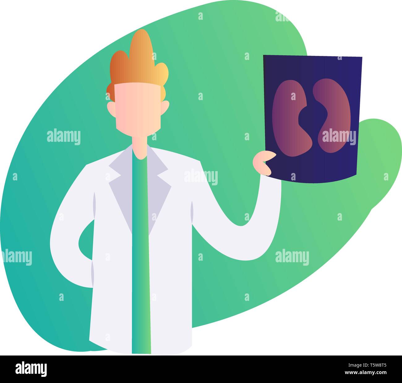 Male doctor holding scan Stock Vector Images - Alamy