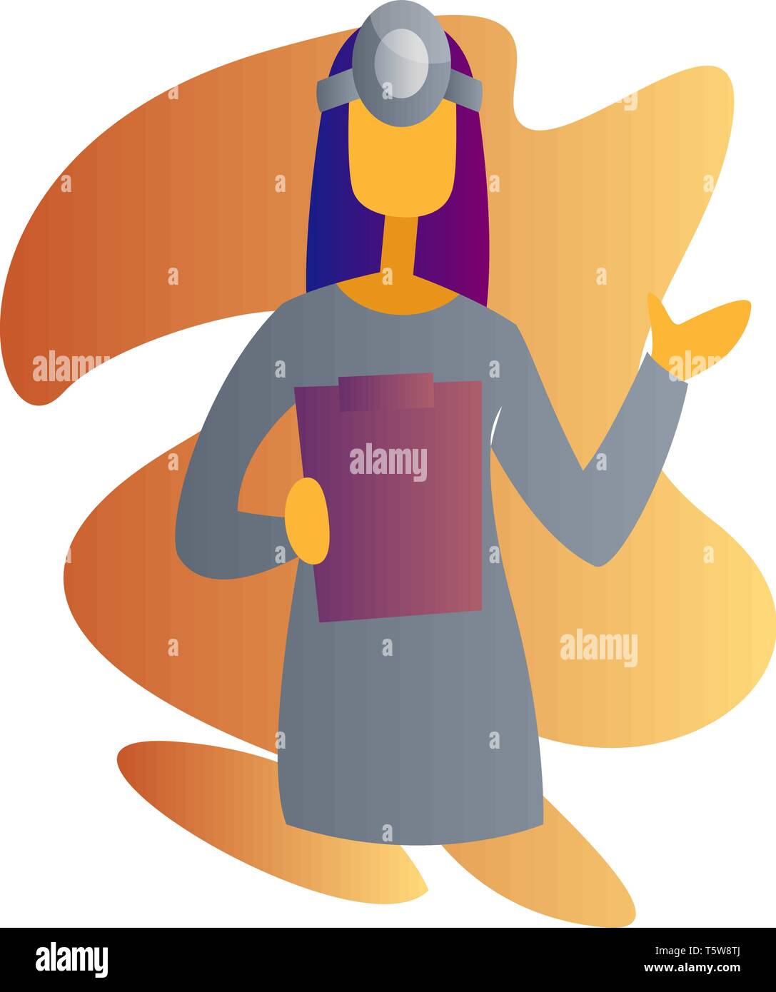 Nurse explaining health condition modern vector illustration on a white ...