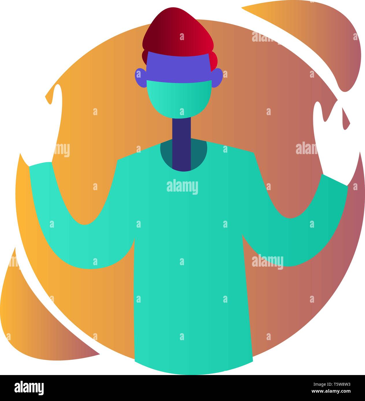 Ward boy ready for an operation multicolor vector illustration on a ...
