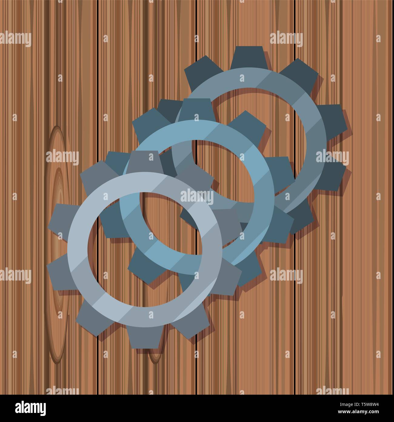 gears cogwheel on wooden vector illustration design Stock Vector Image ...
