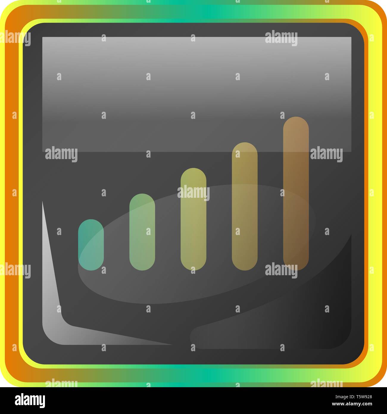 Network grey square vector icon illustration with yellow and green ...