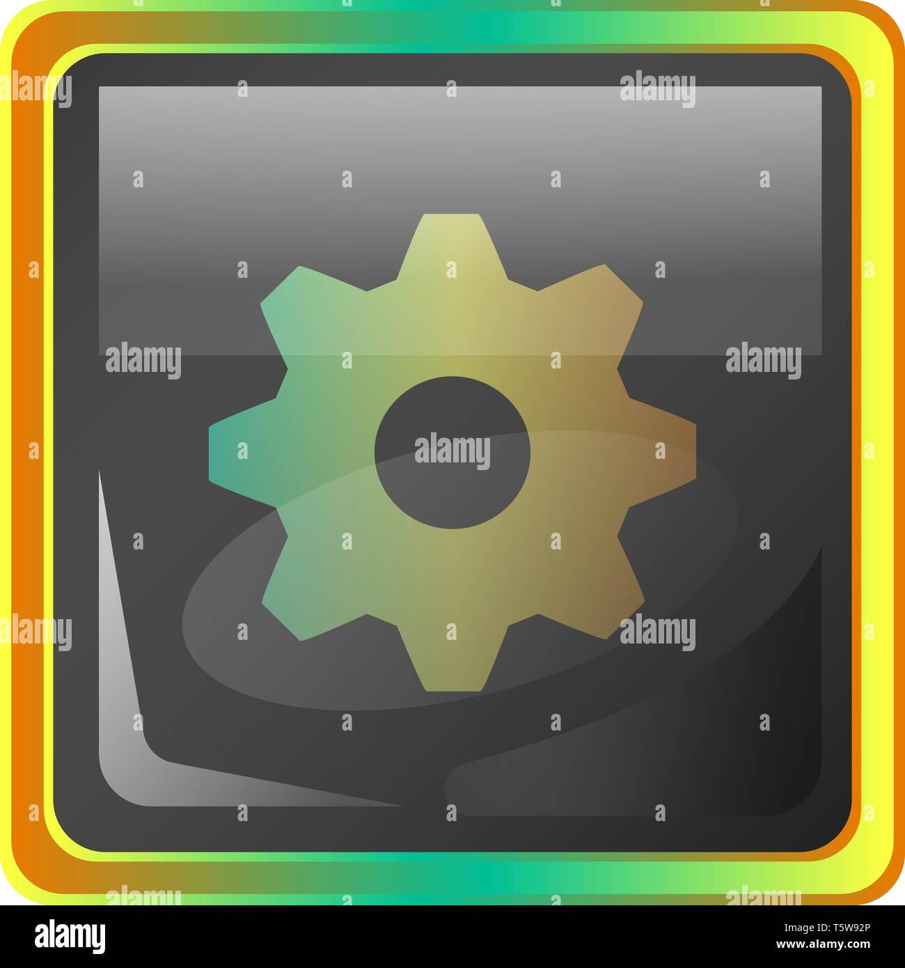 Settings grey vector icon illustration with details of different colors ...