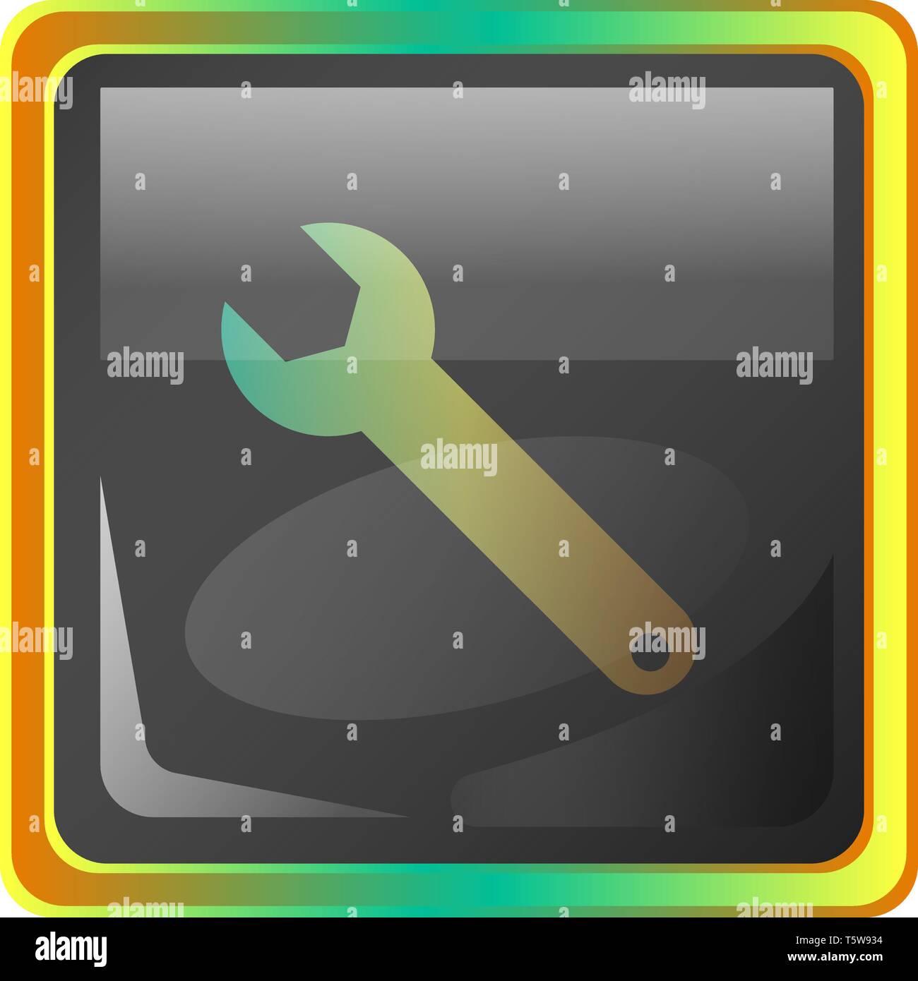 Settings grey vector icon illustration with colorful details on white ...