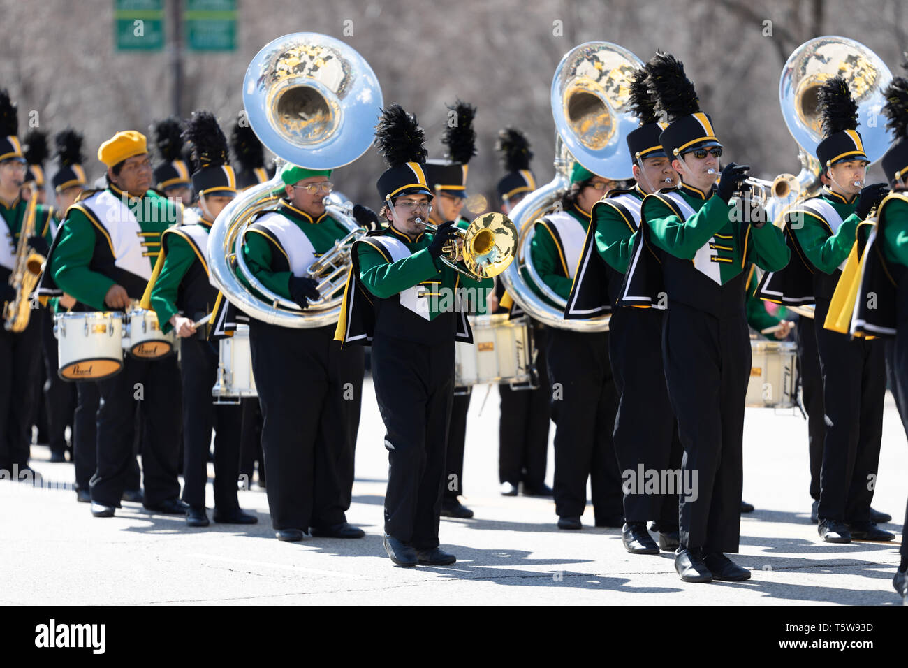 Chicago, Illinois, USA - March 16, 2019: St. Patrick's Day Parade, The ...