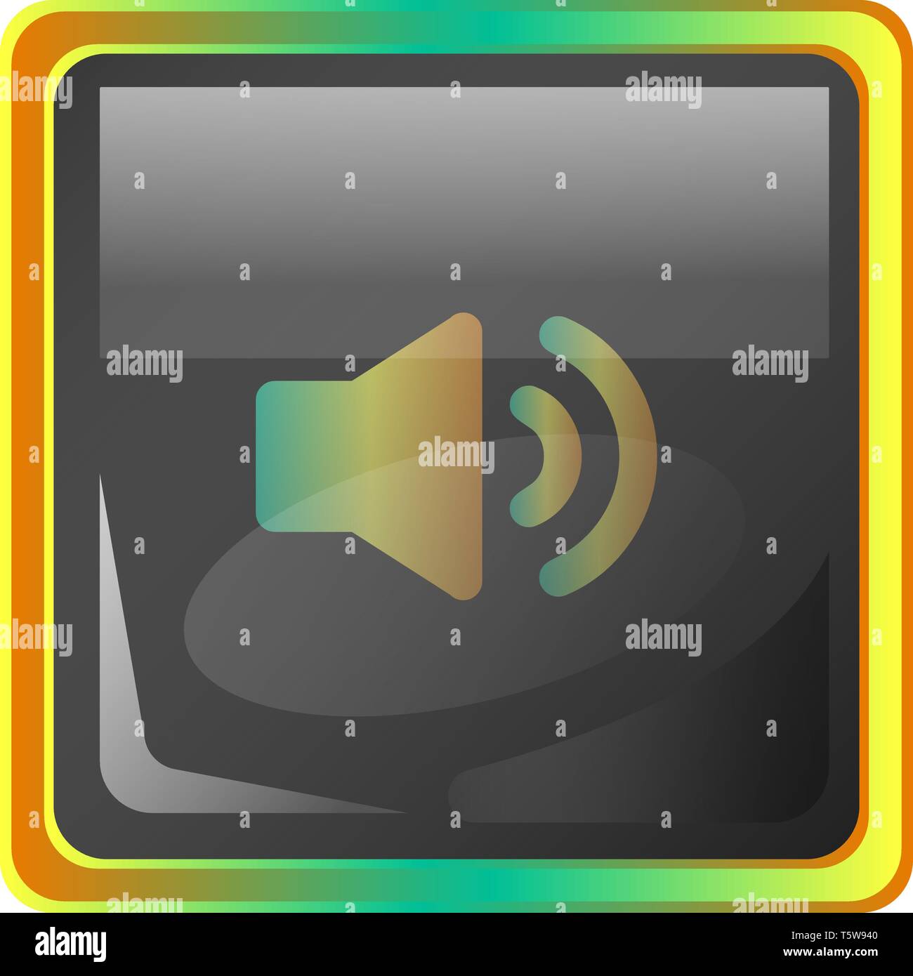 Volume up grey vector icon illustration with colorful details on white ...