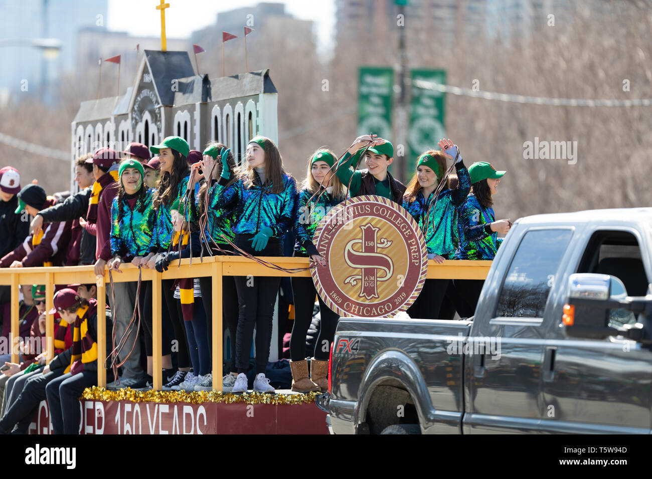Chicago, Illinois, USA - March 16, 2019: St. Patrick's Day Parade ...