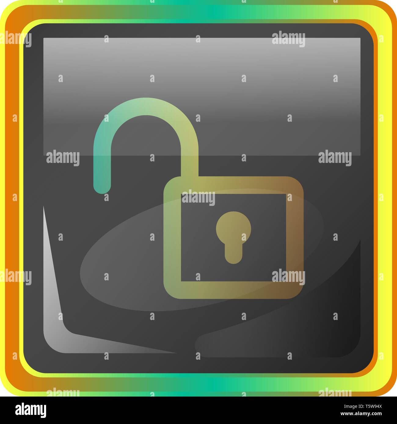 Unlock grey vector icon illustration with colorful details on white ...