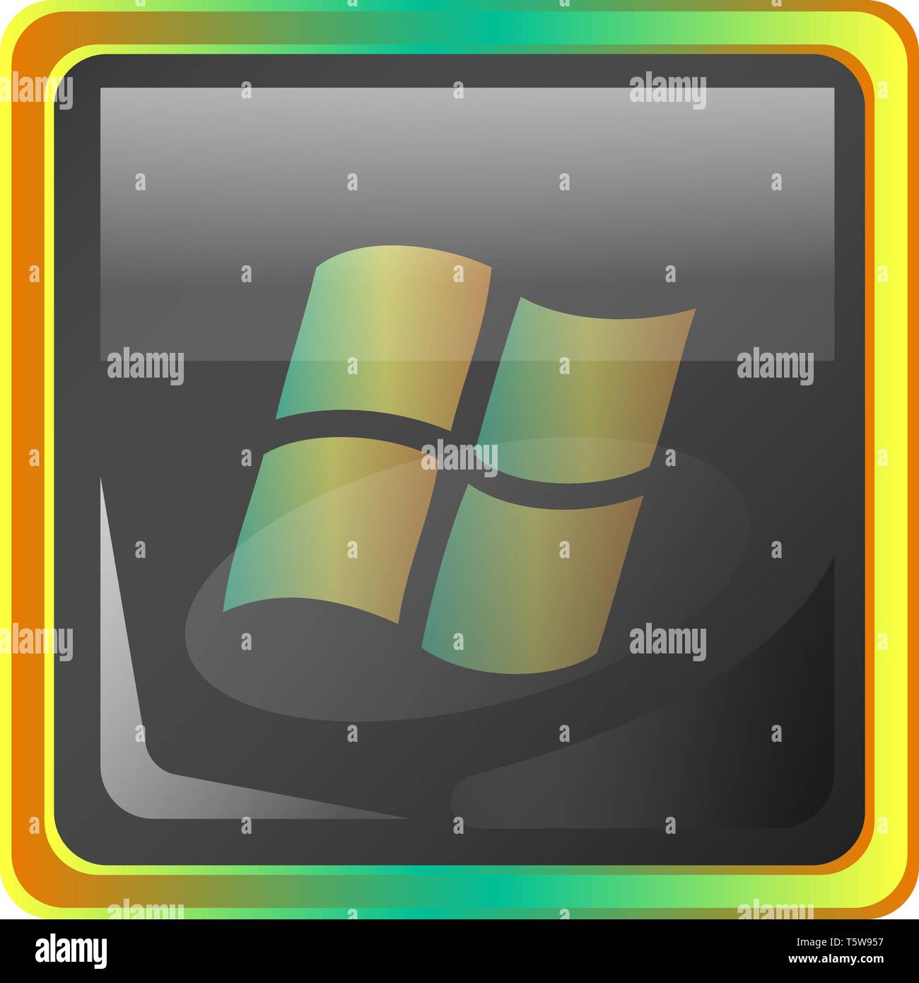 Window grey vector icon illustration with colorful details on white ...