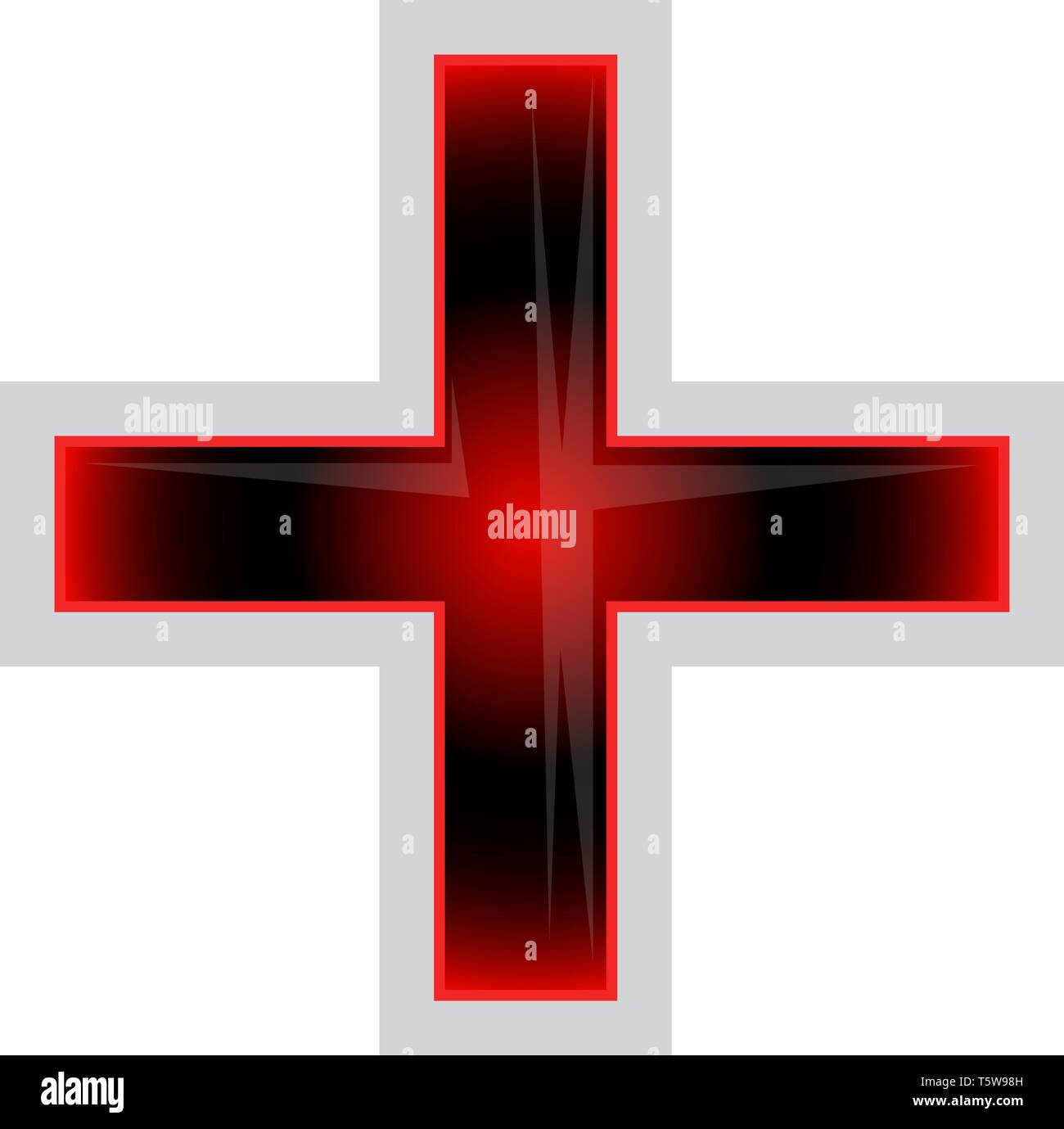 Red and black Greek Cross vector illustration on a white background ...